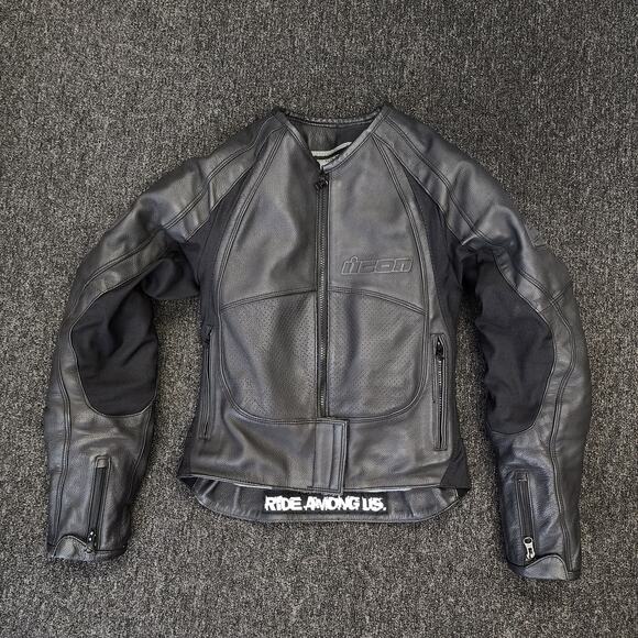 ICON | Jackets & Coats | Icon Womens Leather Merc Motorcycle Jacket Xs ...